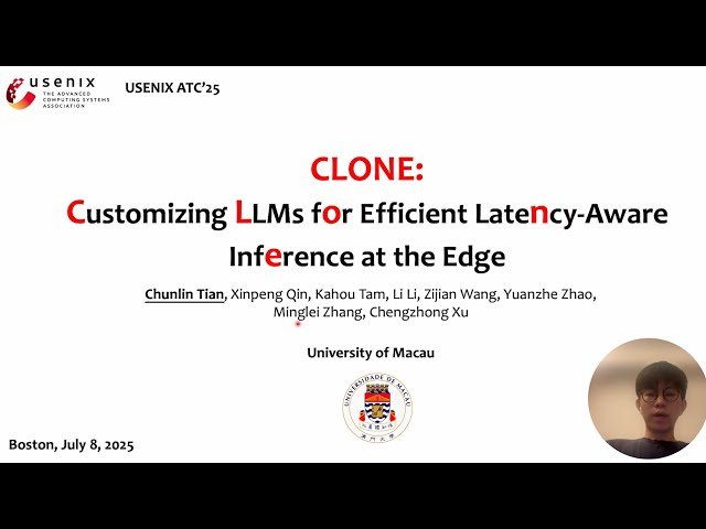Free Video: CLONE - Customizing LLMs for Efficient Latency-Aware Inference at the Edge from ...