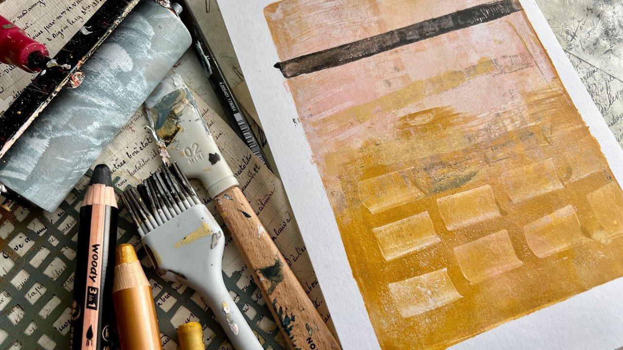 Online Course: Modern Gelli Plate Printing: Sketchbook and Mixed Media Abstract Art from ...