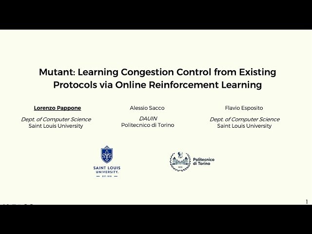 Free Video: Mutant - Learning Congestion Control from Existing Protocols via Online ...