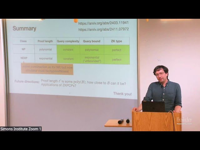 Free Video: A Zero-Knowledge PCP Theorem from Simons Institute | Class ...