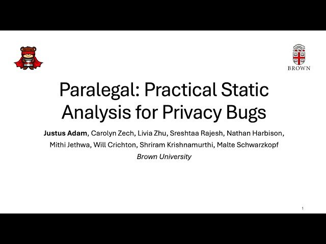 Free Video: Paralegal - Practical Static Analysis for Privacy Bugs from USENIX | Class Central