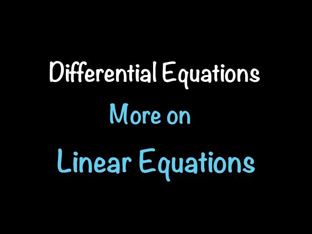 Free Video: Solving Linear Differential Equations - Five Examples from ...