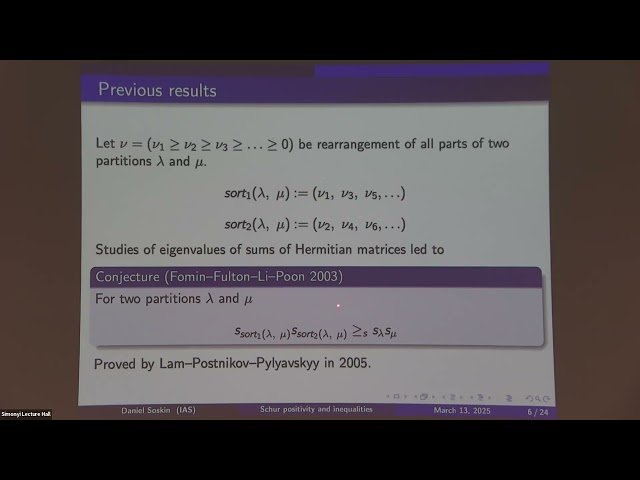 Free Video Equalities And Inequalities On Products Of Schur Functions From Institute For