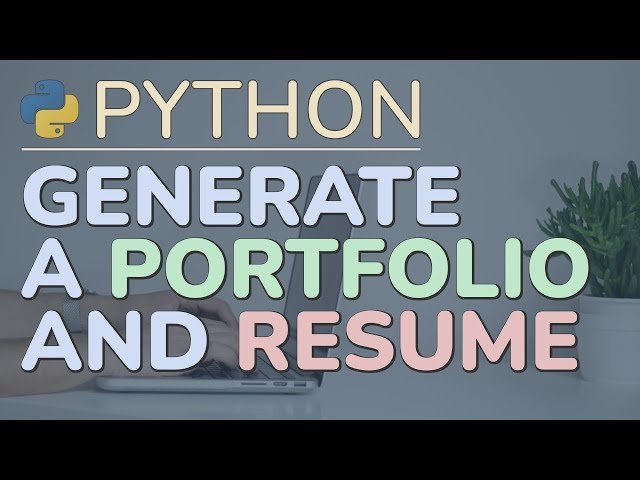 Free Video: Python Tutorial: Generate a Web Portfolio and Resume from One JSON File from Corey ...