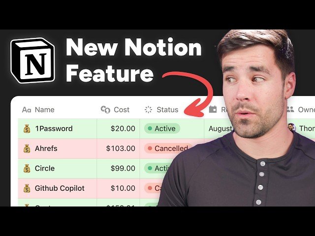 Free Video: How to Add Conditional Colors to Notion Databases from Thomas Frank Explains | Class ...