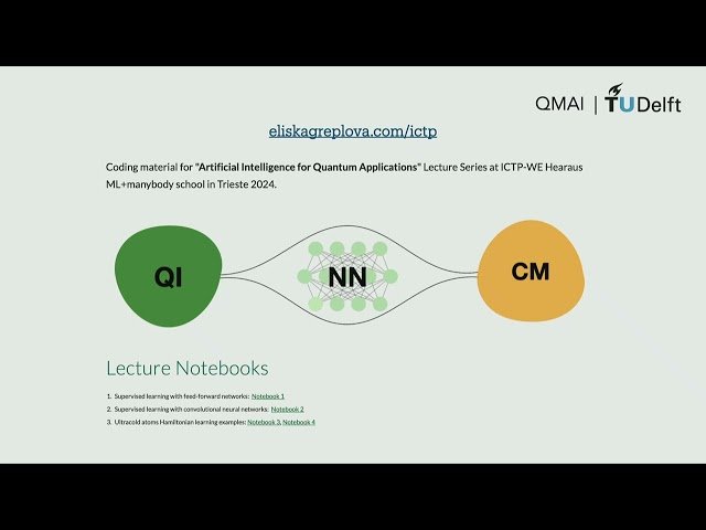 Free Video: Machine Learning for Quantum Applications - Part 2 from ICTP Condensed Matter and ...