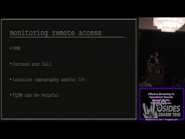Conference Talks Talk: Effective Monitoring for Operational Security ...