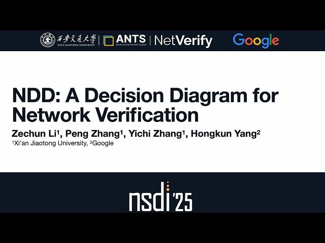 Free Video: NDD - A Decision Diagram for Network Verification from USENIX | Class Central
