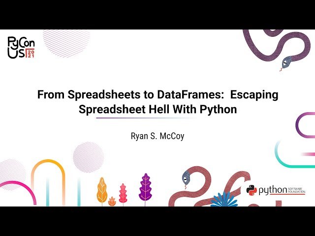 Pycon Us Talk From Spreadsheets To Dataframes From Pycon Us Class