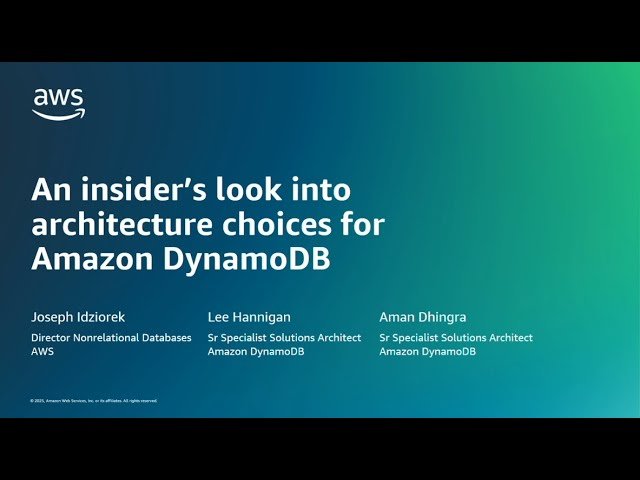 Free Video: An Insider's Look into Architecture Choices for Amazon DynamoDB from AWS Events ...