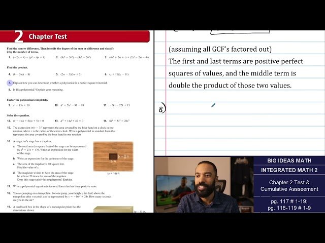 Free Video: Big Ideas Math Integrated Mathematics 2 - Chapter 2 Test ...