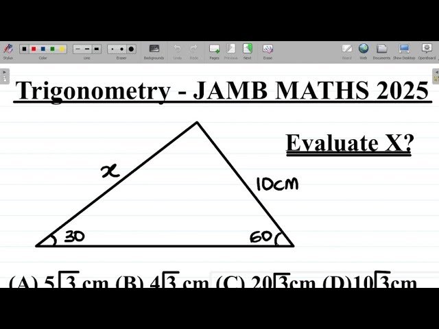 Free Video: Trigonometry: How to Find the Missing Side of a Triangle - JAMB 2025 Mathematics ...