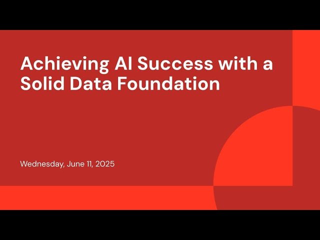 Free Video: Achieving AI Success with a Solid Data Foundation from Databricks | Class Central