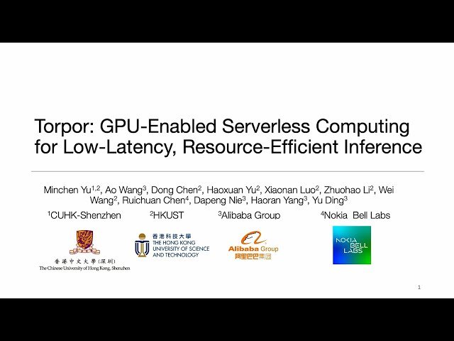 Free Video: Torpor - GPU-Enabled Serverless Computing for Low-Latency, Resource-Efficient ...