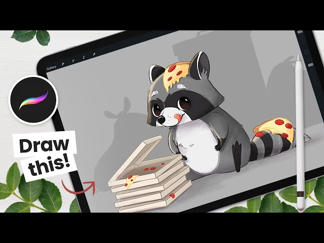 Free Video: How to Draw a Cute Raccoon - Digital Art Tutorial from ...