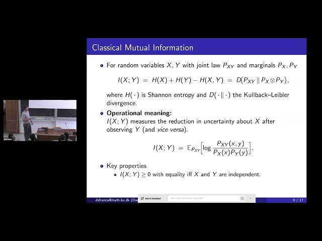 Free Video: Information-Theoretic Generalization Bounds for Learning from Quantum Data from ...