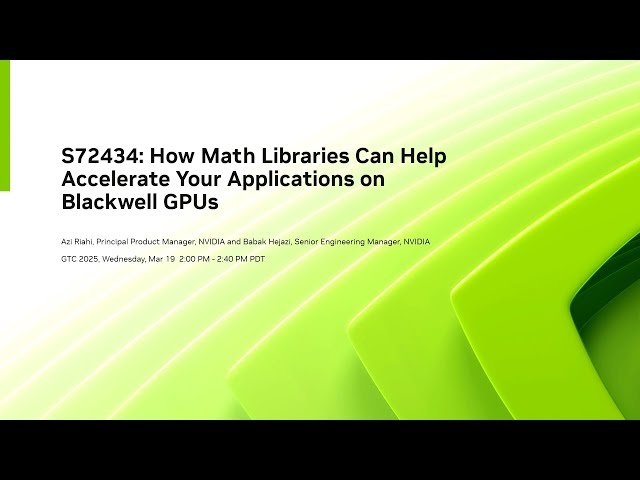 Free Video: How Math Libraries Can Help Accelerate Your Applications on ...