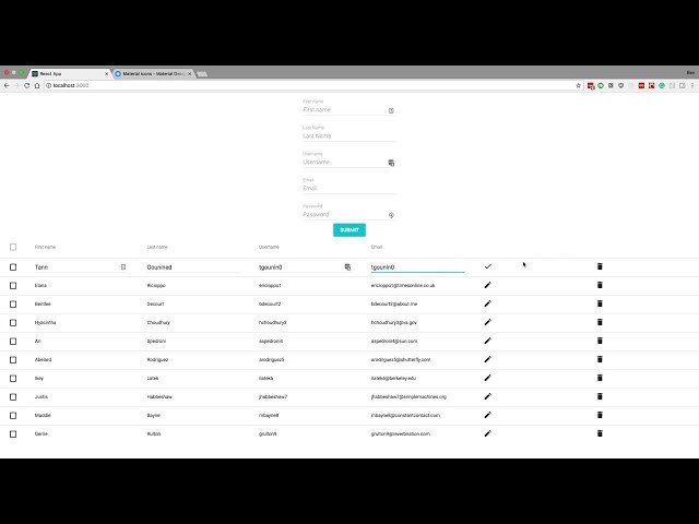 Free Video: Canceling Edit in React Material UI Table from Ben Awad | Class Central