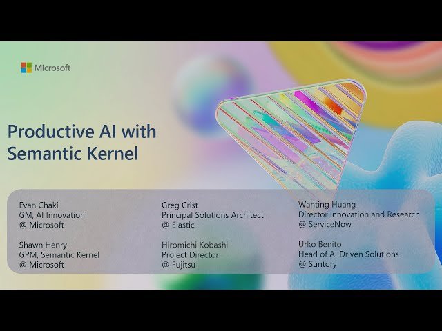 Free Video: Productive AI with Semantic Kernel - Session BRK126 from Microsoft | Class Central