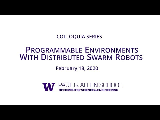 Free Video: Programmable Environments with Distributed Swarm Robots ...