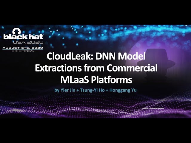 Black Hat Talk Cloudleak Dnn Model Extractions From Commercial Mlaas