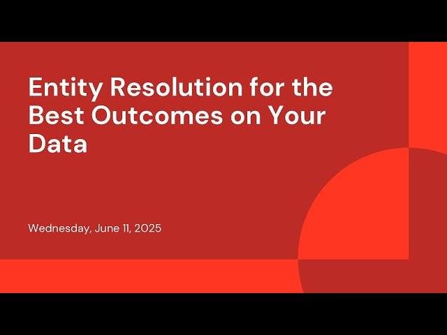 Free Video: Entity Resolution for the Best Outcomes on Your Data from Databricks | Class Central