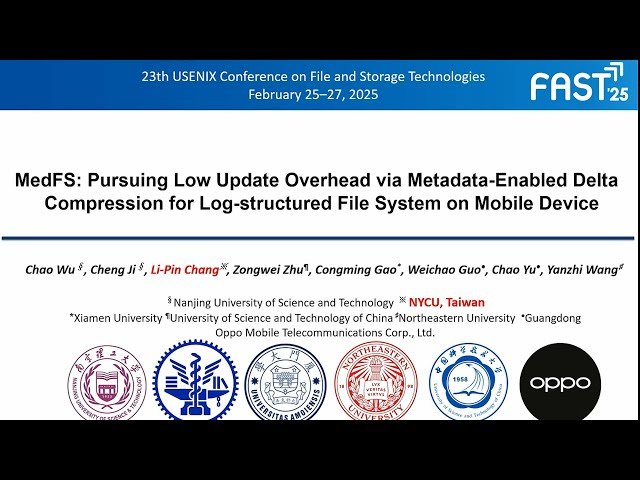 Free Video: MedFS: Pursuing Low Update Overhead via Metadata-Enabled ...