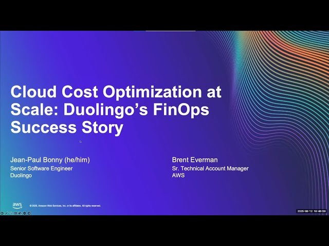Free Video: Cloud Cost Optimization at Scale - Duolingo's FinOps Story from AWS Events | Class ...