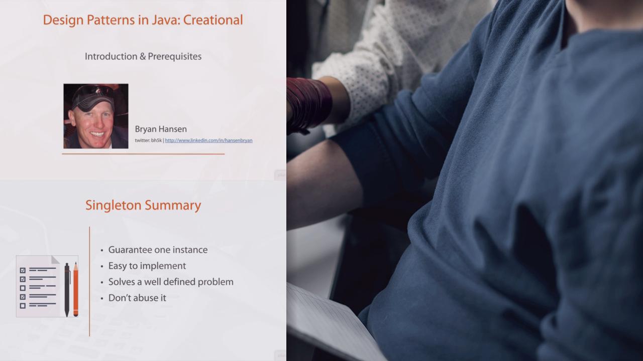 Online Course: Design Patterns in Java: Creational from Pluralsight | Class Central