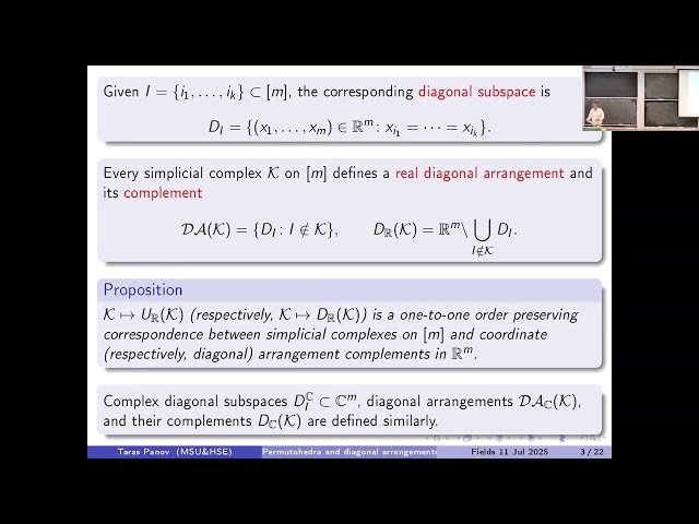 Free Video: Permutohedral Complex and the Complements of Diagonal Subspace Arrangements from ...