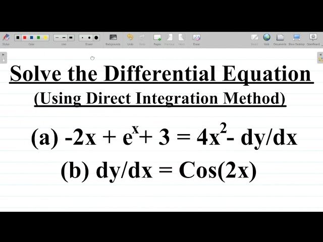 Free Video: First Order Differential Equations by Direct Integration Method - How to Solve First ...