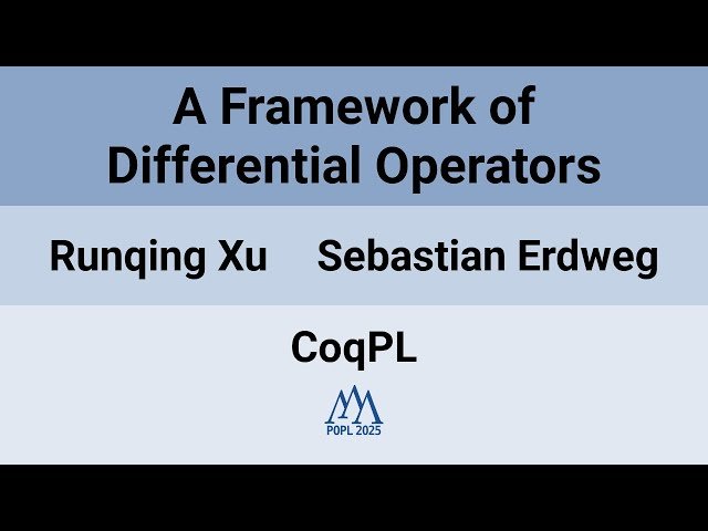 Free Video: A Framework of Differential Operators from ACM SIGPLAN | Class Central