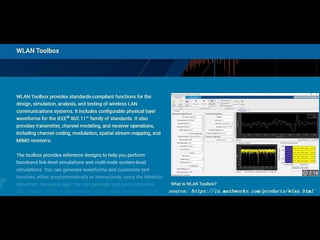 Free Video: Introduction to WLAN Toolbox from Centre for Networked ...