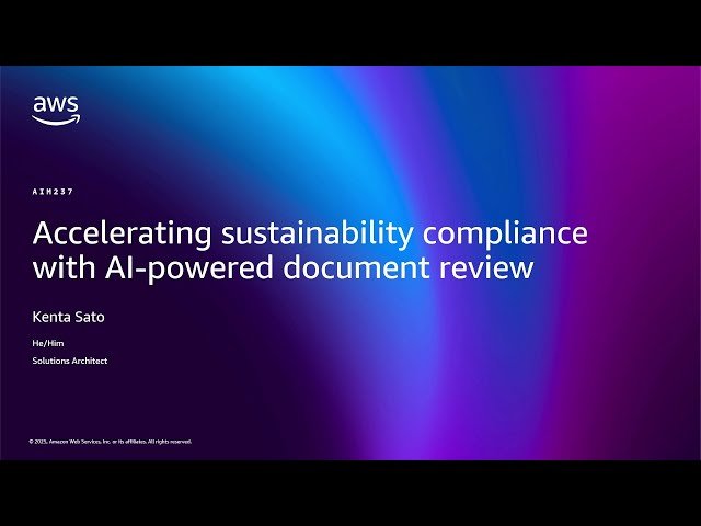 Free Video: Accelerating Sustainability Compliance with AI-Powered ...