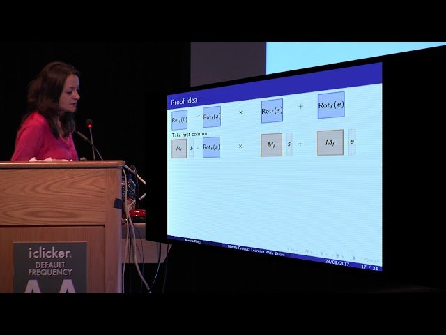 Conference Talks Talk: Middle Product Learning With Errors from TheIACR | Class Central
