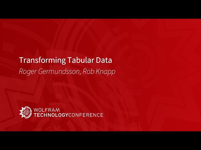 Free Video: Transforming Tabular Data in Wolfram Language from Wolfram | Class Central
