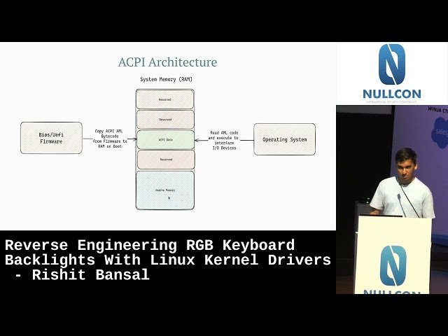 nullcon Talk: Reverse Engineering RGB Keyboard Backlights With Linux Kernel Drivers from nullcon ...