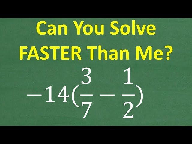 Free Video: -14(3/7 – 1/2) Can You Solve This Faster Than Me? from TabletClass Math | Class Central