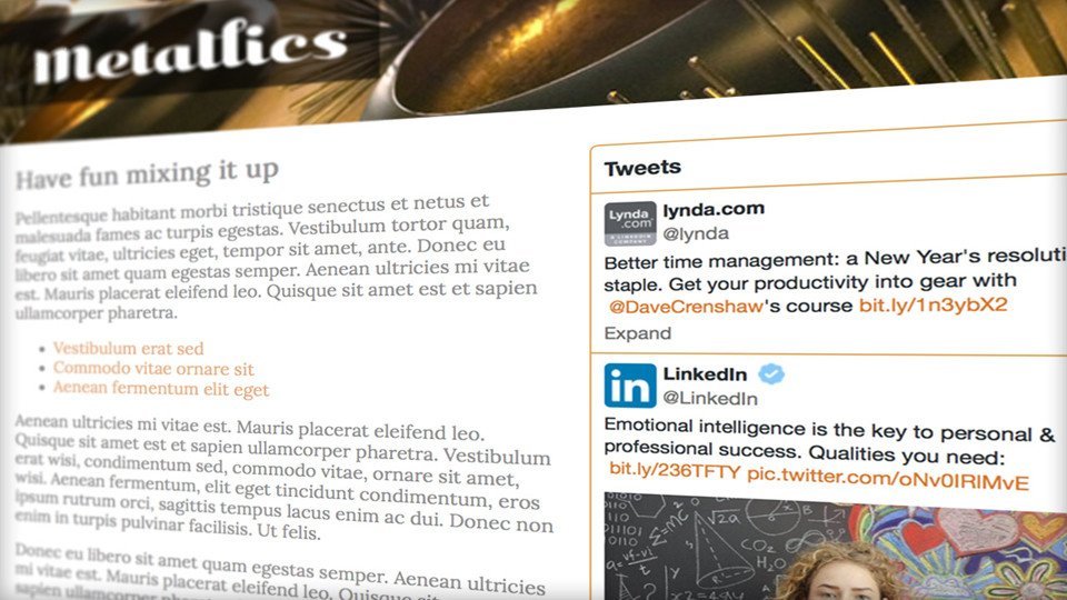Online Course: Design the Web: Add a Twitter Timeline from LinkedIn Learning | Class Central
