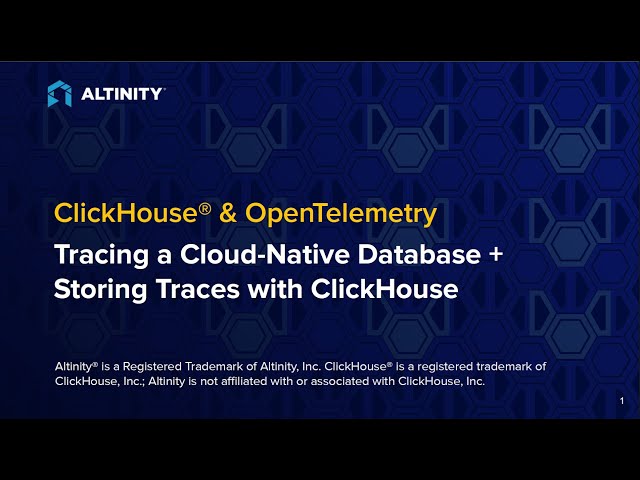Free Video: Distributed Tracing with ClickHouse and OpenTelemetry from Altinity | Class Central