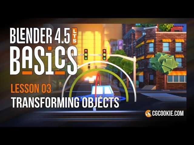 Free Video: Blender 4.5 Basics - Transforming Objects in Blender - Part 3 from CG Cookie | Class ...