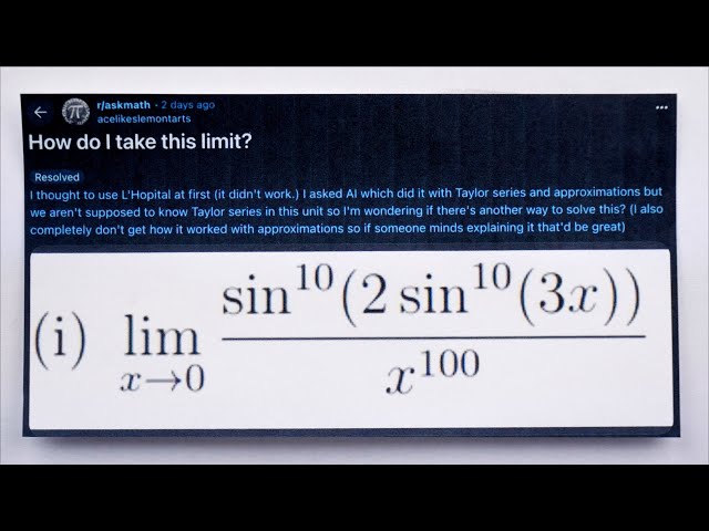 Free Video: Solving a Tricky Calculus Limit Problem from Wrath of Math ...