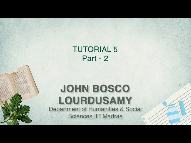 Free Video: Research Vs Practical Measures - Tutorial 5 Part 2 from NPTEL-NOC IITM | Class Central