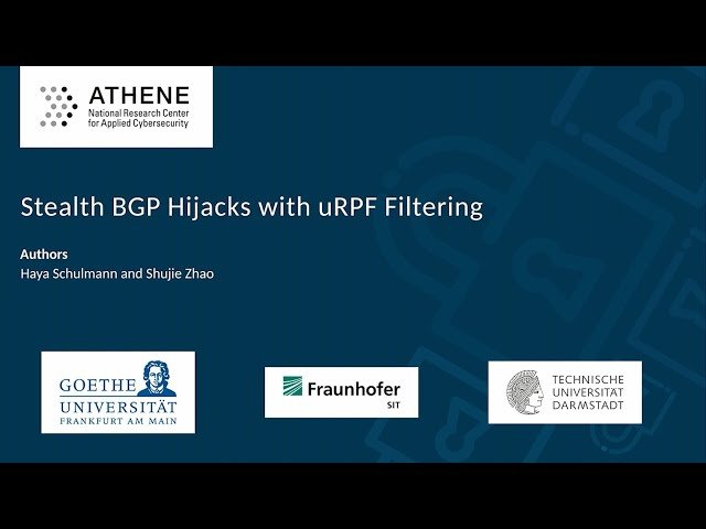 Free Video: Stealth BGP Hijacks with uRPF Filtering from USENIX | Class Central