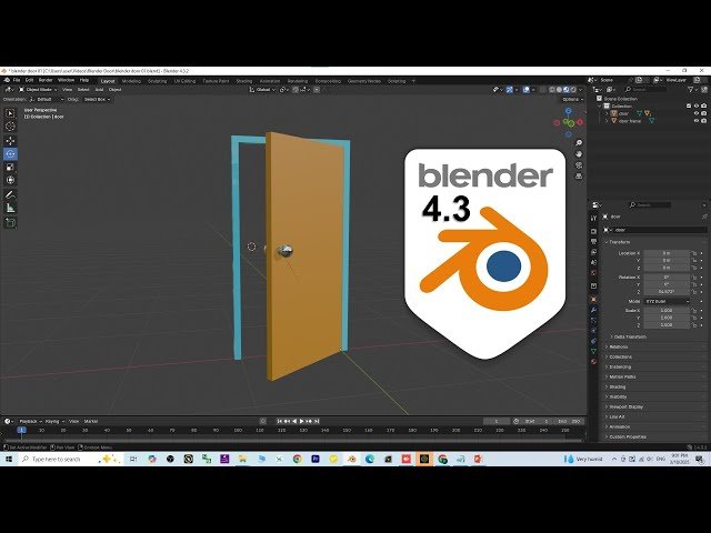 Free Video: Blender 4.3 Door 3D Modeling Tutorial from Freedom Arts - 3D Animation & Game ...