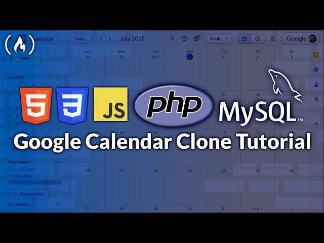 Free Video: Google Calendar Clone Tutorial - PHP, MySQL, JavaScript, HTML, and CSS from ...