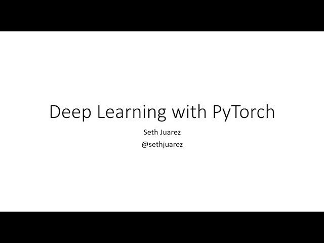 NDC Conferences Talk: Deep Learning with PyTorch from NDC Conferences ...