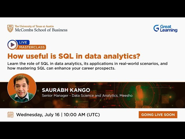 Free Video: How Useful is SQL in Data Analytics? from Great Learning | Class Central