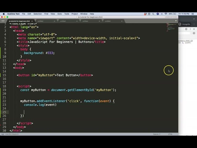 Free Video: JavaScript for Beginners - Creating Interactive Buttons with onClick Events from ...