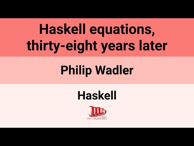 Free Video: Haskell Equations - Thirty-Eight Years Later from ACM ...